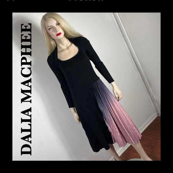 Dalia Macphee | Dresses | Dalia Macphee Black Knit Dress | Poshmark
